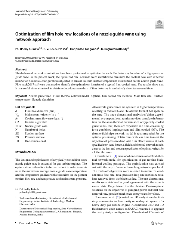 (PDF) Optimization of film hole row locations of a nozzle guide vane ...
