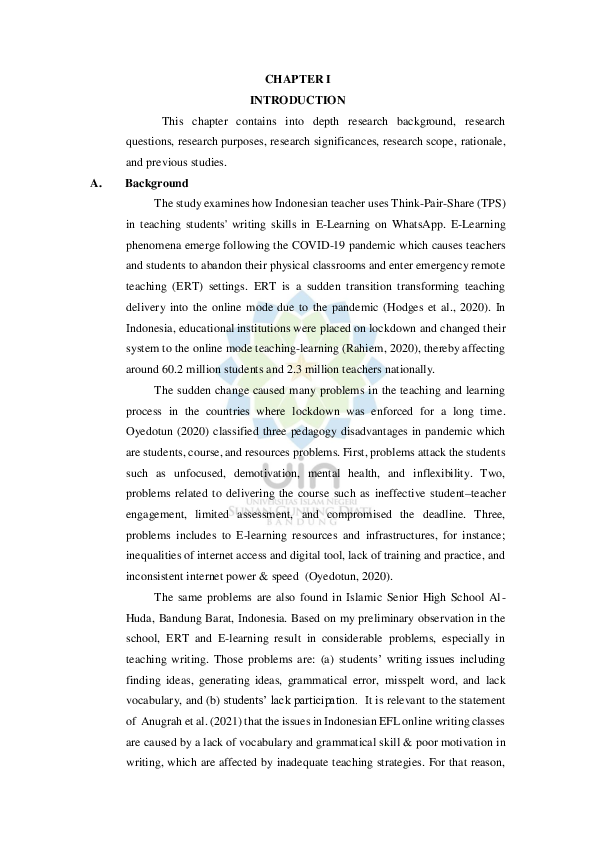 (PDF) The implementation of Think-Pair-Share (TPS) in EFL writing ...