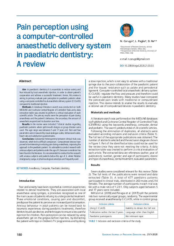 (PDF) Pain perception using a computer-controlled anaesthetic delivery ...