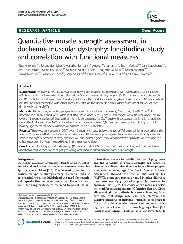 (PDF) Quantitative muscle strength assessment in duchenne muscular ...