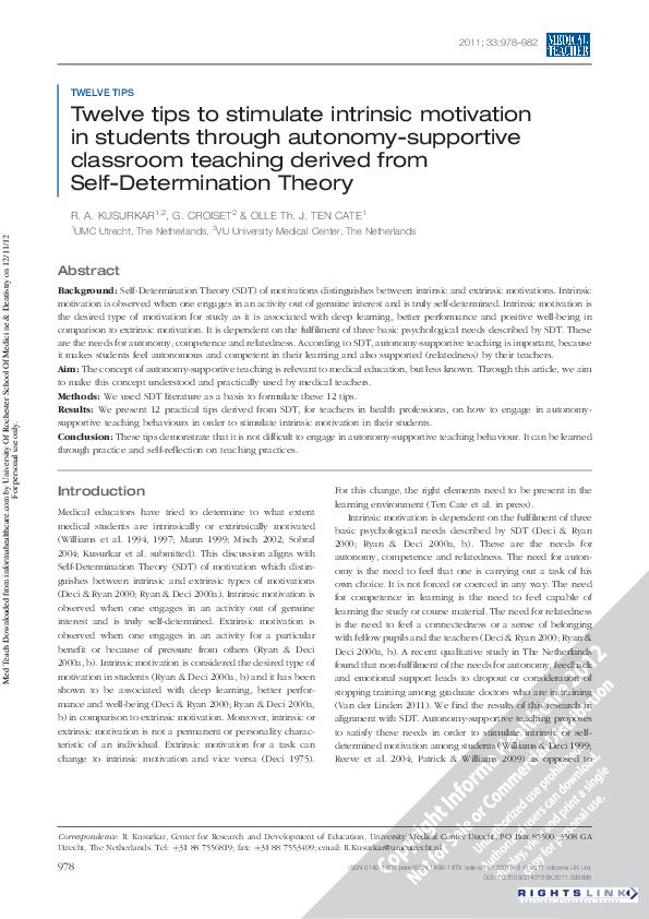 (PDF) Self-Determination Theory