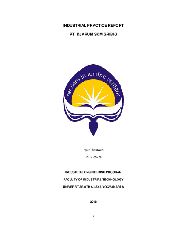 (PDF) Industrial Practice Report Pt. Djarum SKM Gribig