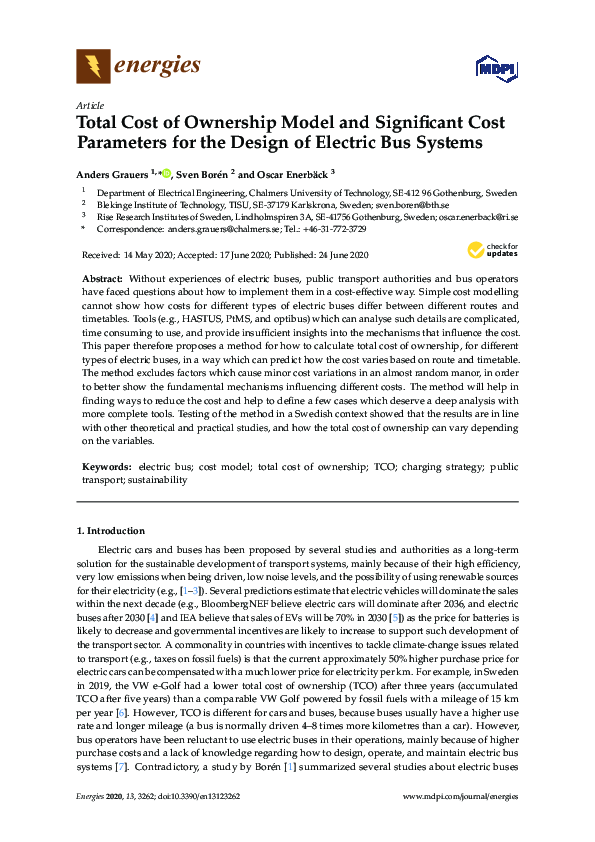 (PDF) Total Cost of Ownership Model and Significant Cost Parameters for ...