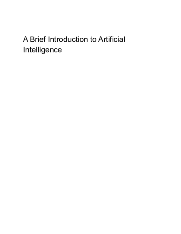 (PDF) A Brief Introduction to Artificial Intelligence