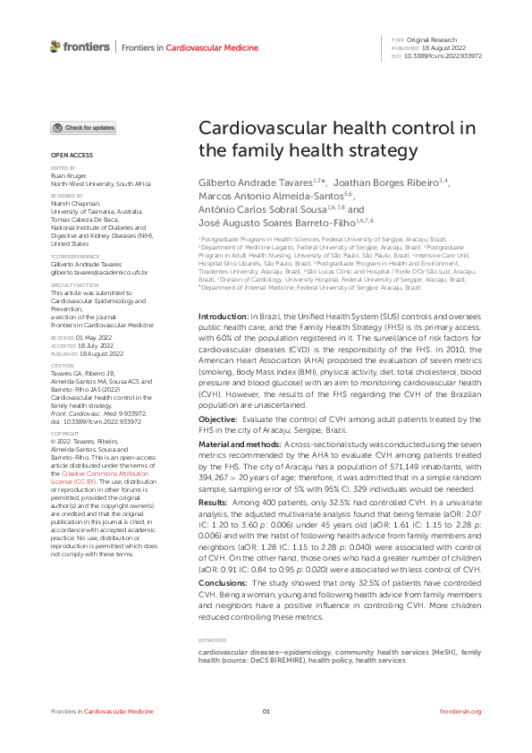 (PDF) Cardiovascular health control in the family health strategy