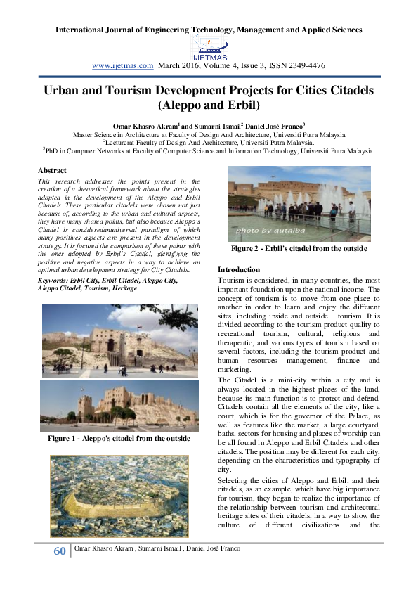 (PDF) Urban and tourism development projects for Cities Citadels ...