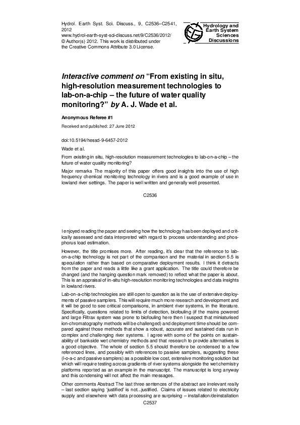 Pdf Interactive Comment On “ From Existing In Situ High Resolution Measurement Technologies