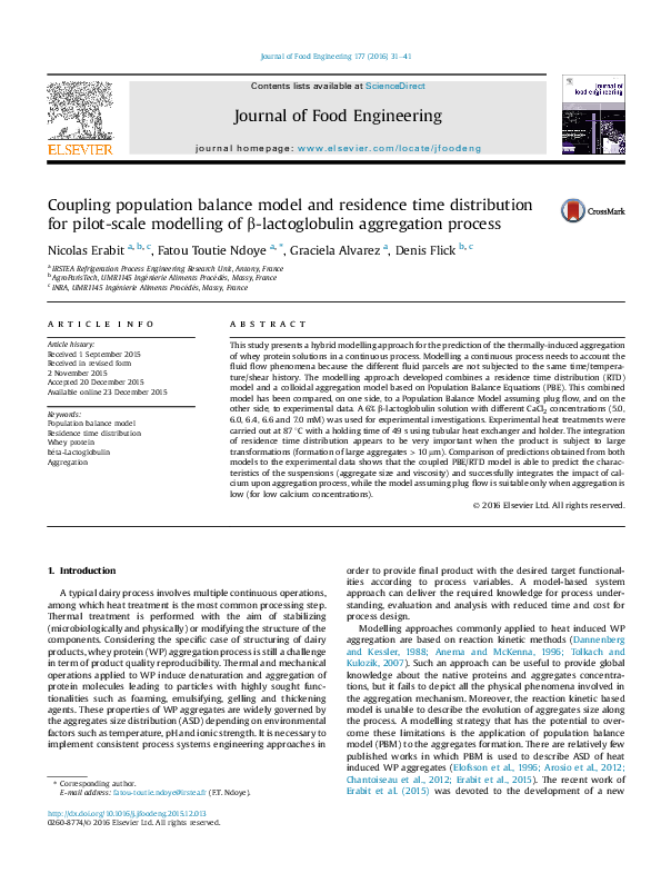 (PDF) Coupling population balance model and residence time distribution ...