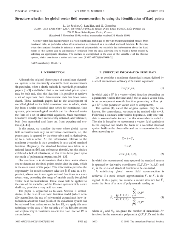 (PDF) Structure selection for global vector field reconstruction by using the identification of ...