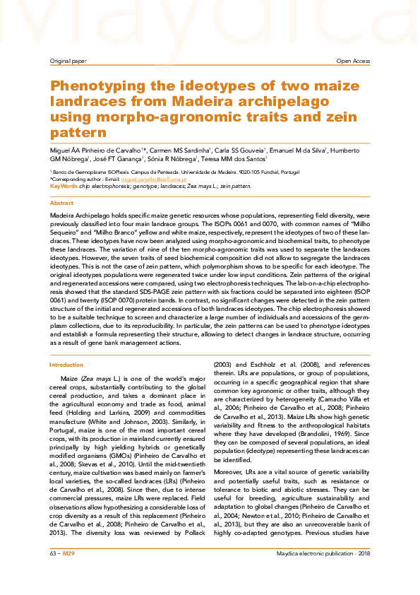 (PDF) Phenotyping the ideotypes of two maize landraces from Madeira ...