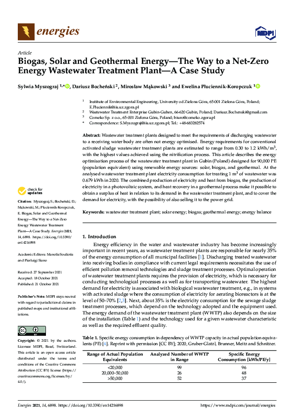 (PDF) Biogas, Solar and Geothermal Energy—The Way to a Net-Zero Energy ...