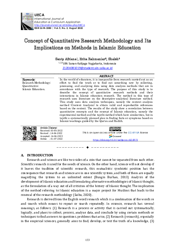 (PDF) Concept of Quantitative Research Methodology and Its Implications ...