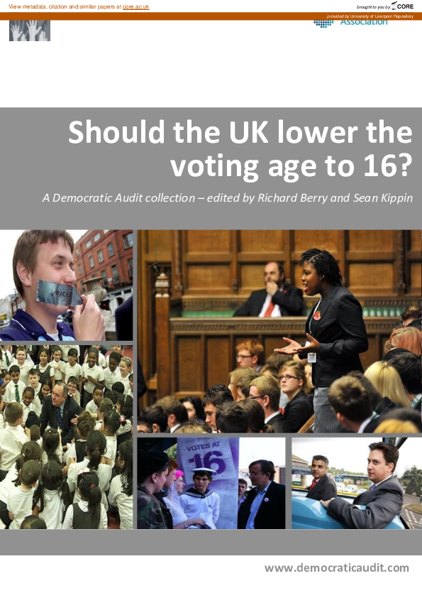 (PDF) 16 and 17 Year Olds Can Be Part of Our Democracy Even If They Do ...