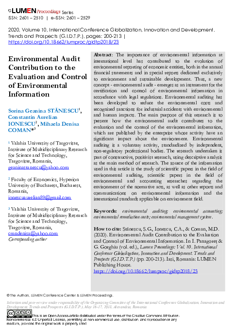 (PDF) Environmental Audit Contribution to the Evaluation and Control of ...