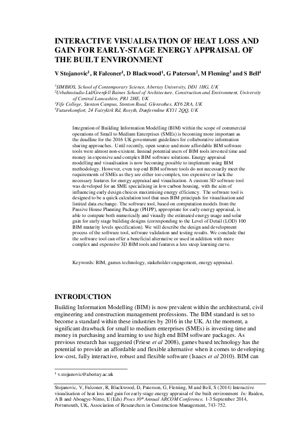 (PDF) Interactive Visualisation of Heat Loss and Gain for Early-Stage Energy Appraisal of the ...
