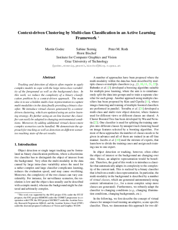 (PDF) Context-driven clustering by multi-class classification in an active learning framework