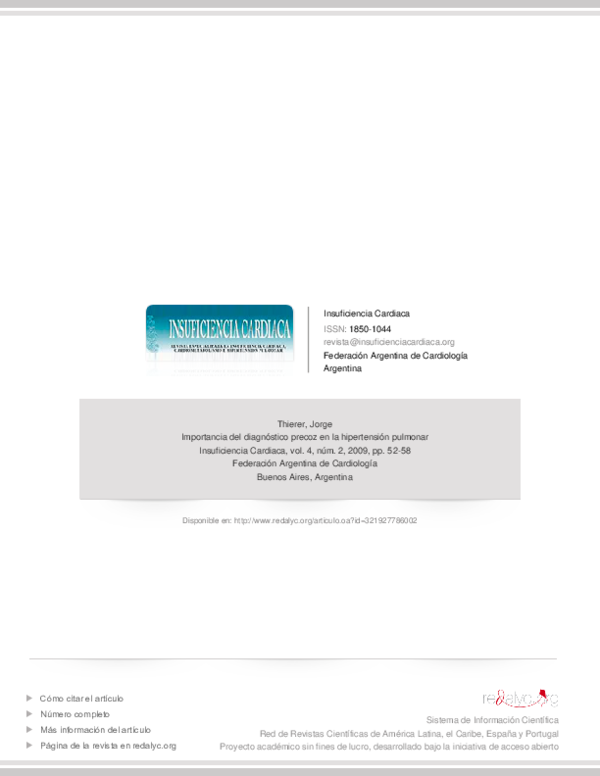 (PDF) Importancia del diagnóstico precoz en la hipertensión pulmona