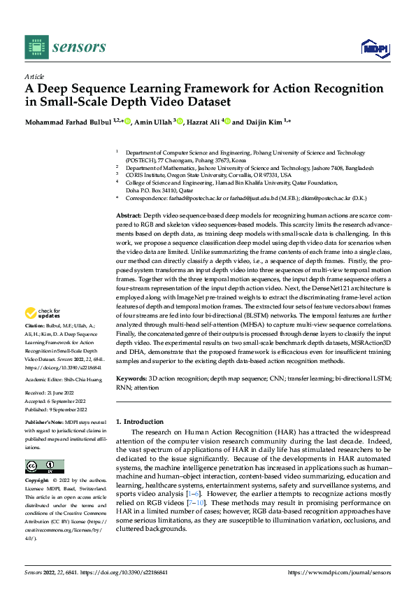 Pdf A Deep Sequence Learning Framework For Action Recognition In