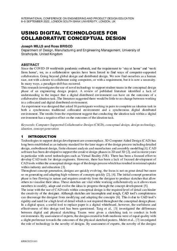 (PDF) Using Digital Technologies for Collaborative Conceptual Design