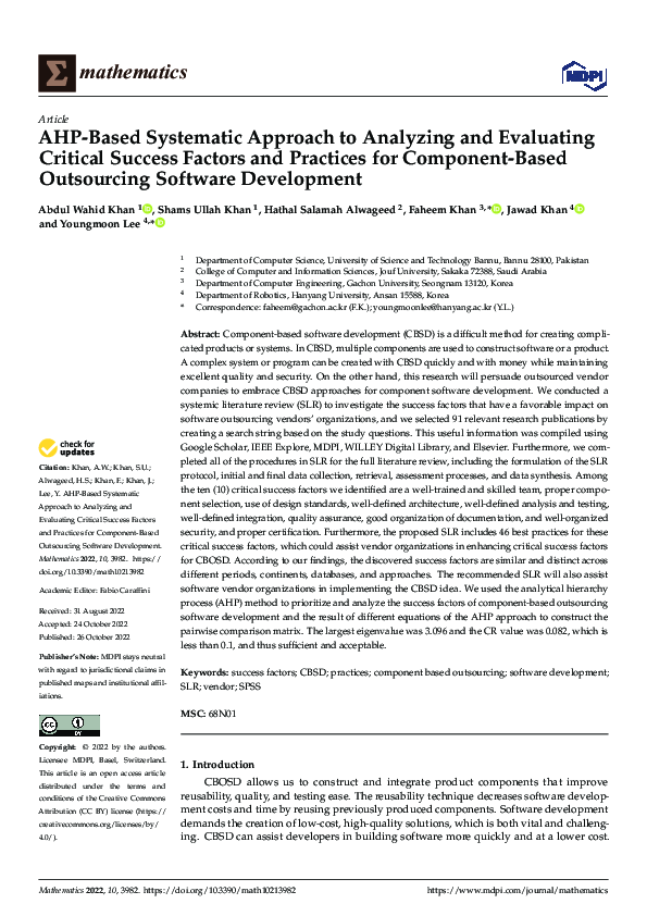 Pdf Ahp Based Systematic Approach To Analyzing And Evaluating