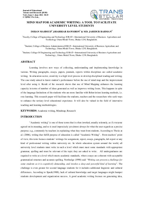 (PDF) Mind Map for Academic Writing: A Tool to Facilitate University ...