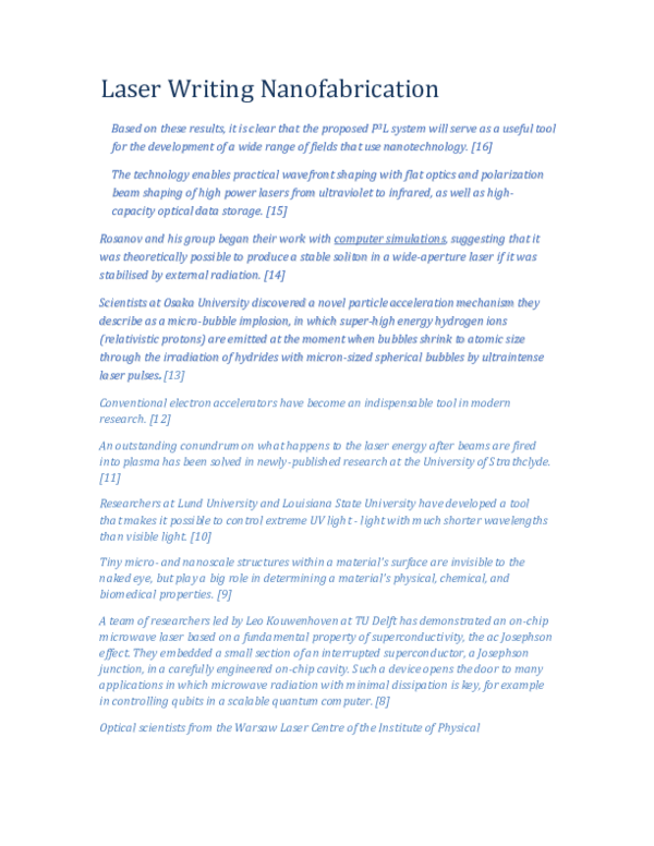 (PDF) Laser Writing Nanofabrication