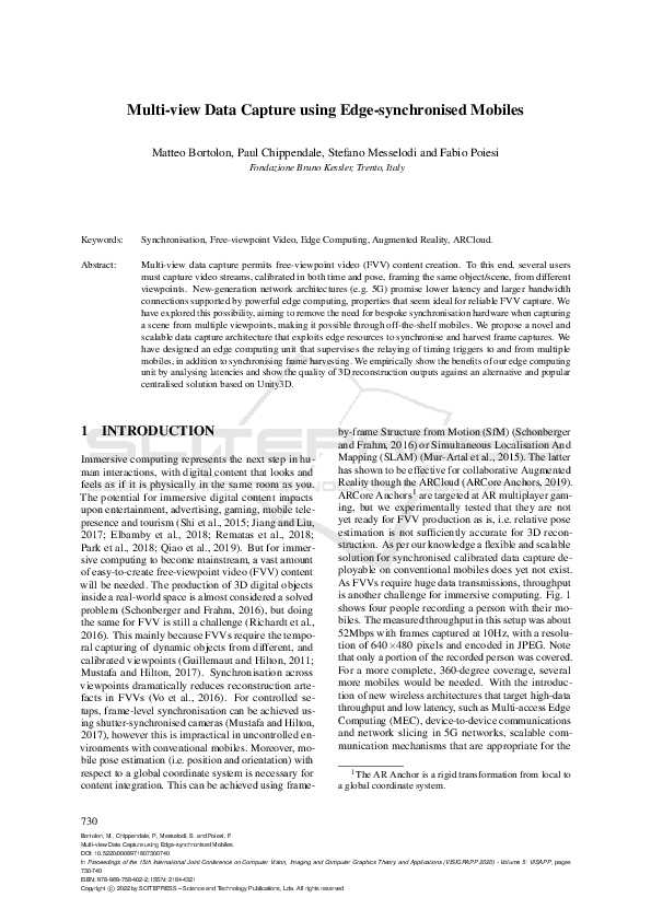 (PDF) Multi-view Data Capture using Edge-synchronised Mobiles