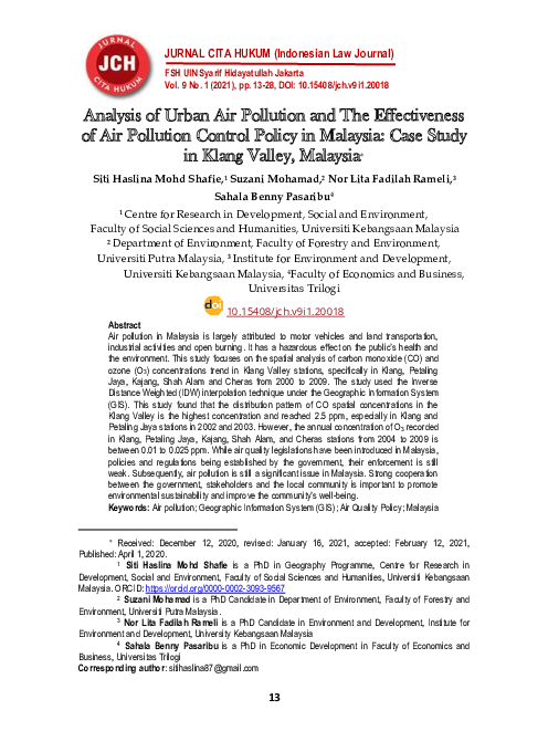 (PDF) Analysis of Urban Air Pollution and The Effectiveness of Air ...
