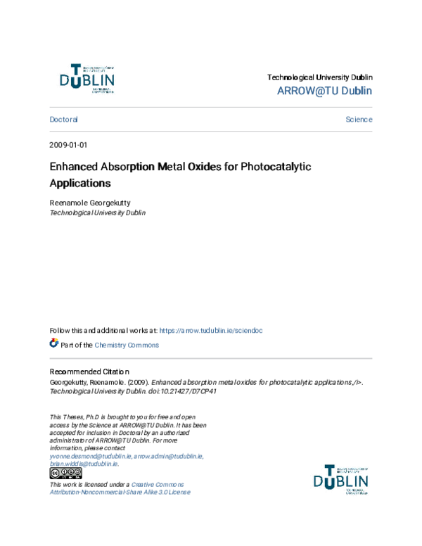 (PDF) Enhanced absorption metal oxides for photocatalytic applications