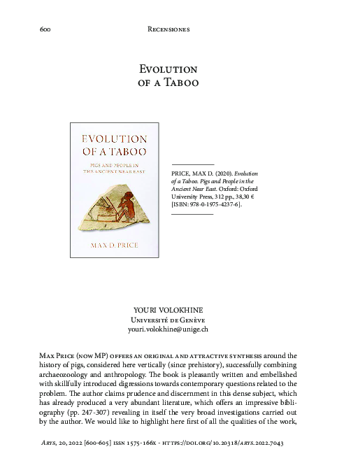 (PDF) (Review) Evolution of a Taboo. Pigs and People in the Ancient ...