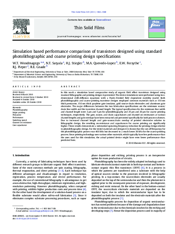 (PDF) Simulation based performance comparison of transistors designed using standard ...