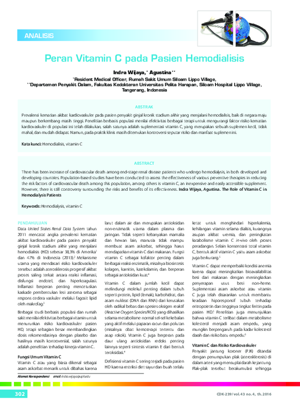 (PDF) Peran Vitamin C pada Pasien Hemodialisis
