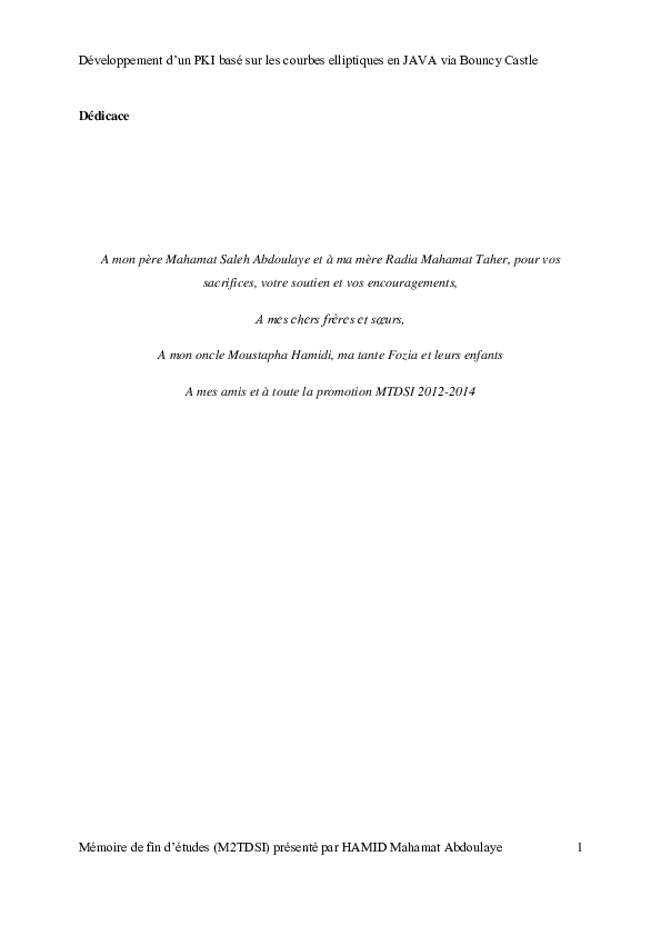 (PDF) Développement d’un PKI basé sur les courbes elliptiques en JAVA ...
