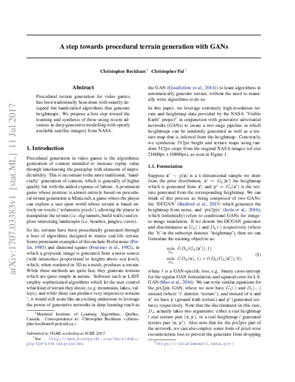 (PDF) A step towards procedural terrain generation with GANs