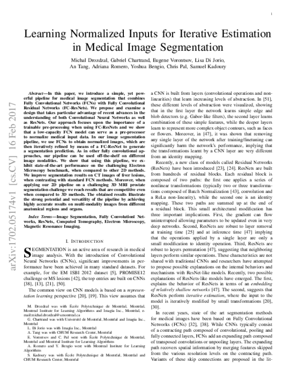 (PDF) Iterative Medical Image Segmentation with FCNs