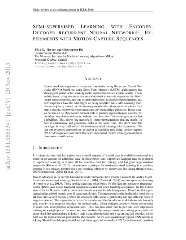 (PDF) Semi-supervised Learning with Encoder-Decoder Recurrent Neural ...