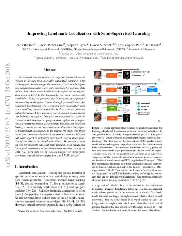 (PDF) Improving Landmark Localization with Semi-Supervised Learning