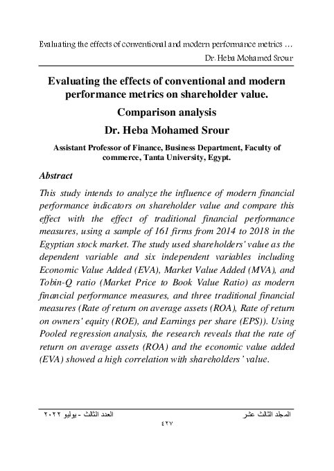 (PDF) Evaluating the effects of conventional and modern performance ...