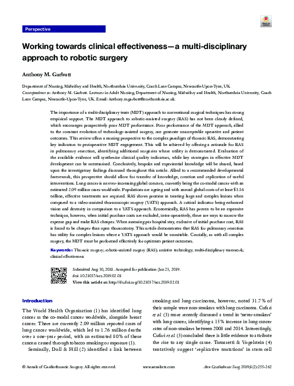 (PDF) Working towards clinical effectiveness—a multi-disciplinary ...