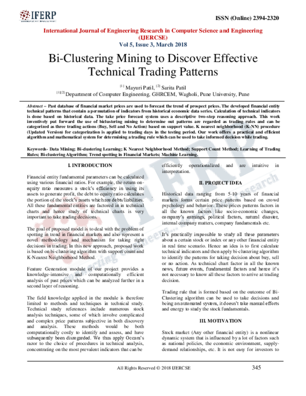 (PDF) Bi-Clustering Mining to Discover Effective Technical Trading Patterns