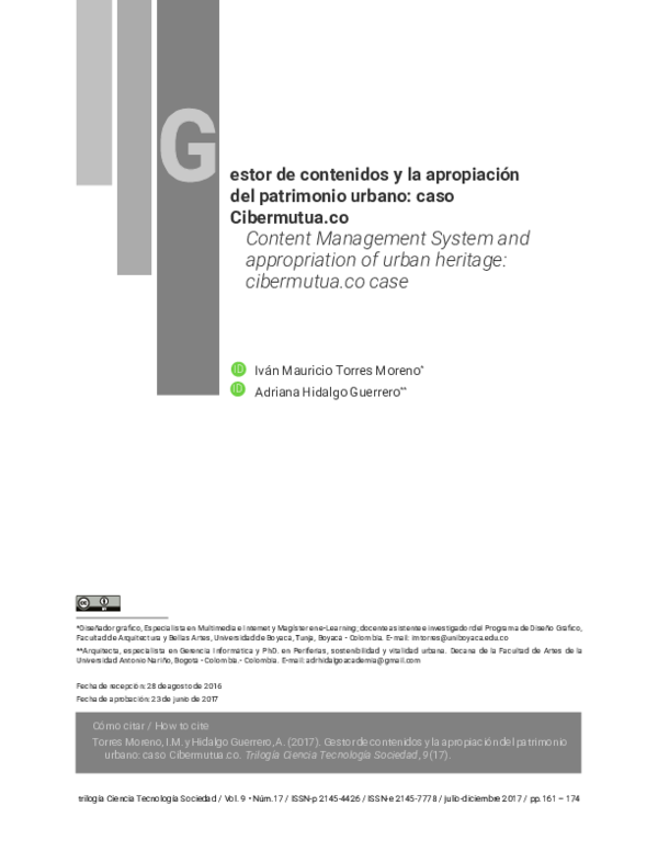 (PDF) Gestor de contenidos y la apropiación del patrimonio urbano: caso Cibermutua.co (Content ...