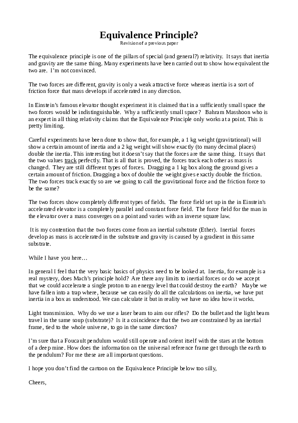 (PDF) Equivalence Principle