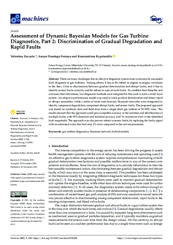 (PDF) Assessment of Dynamic Bayesian Models for Gas Turbine Diagnostics, Part 2: Discrimination ...