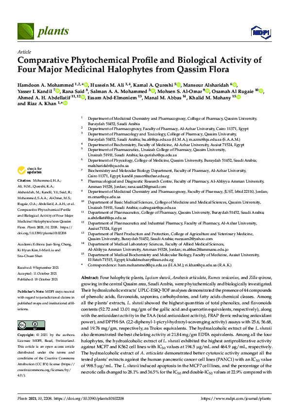 (PDF) Comparative Phytochemical Profile and Biological Activity of Four Major Medicinal ...