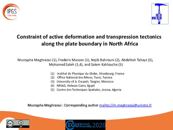 (PDF) Constraint of active deformation and transpression tectonics ...