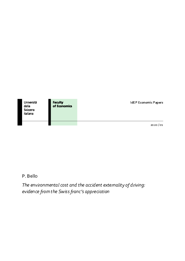 (PDF) The environmental cost and the accident externality of driving