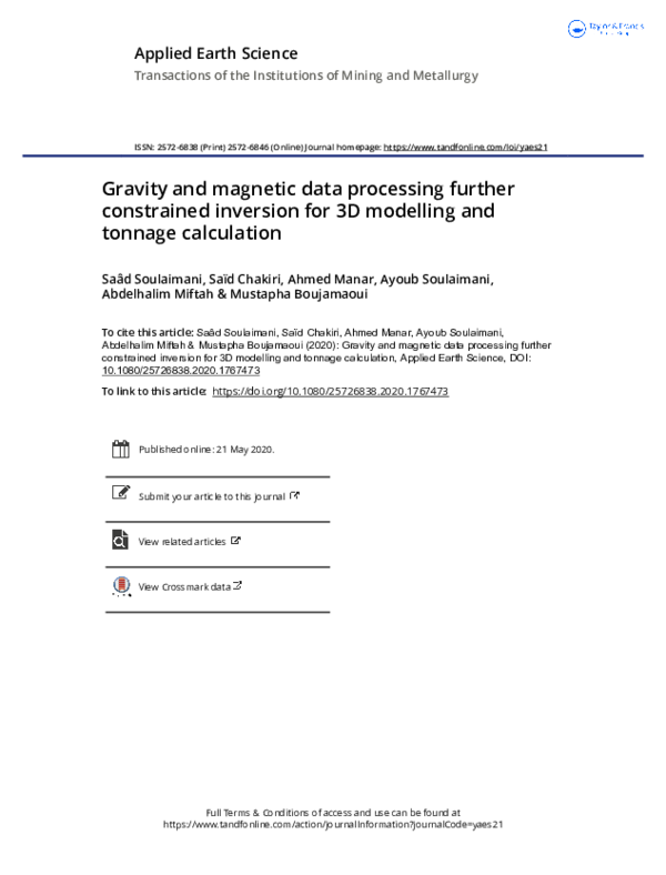 (PDF) Gravity and magnetic data processing further constrained ...