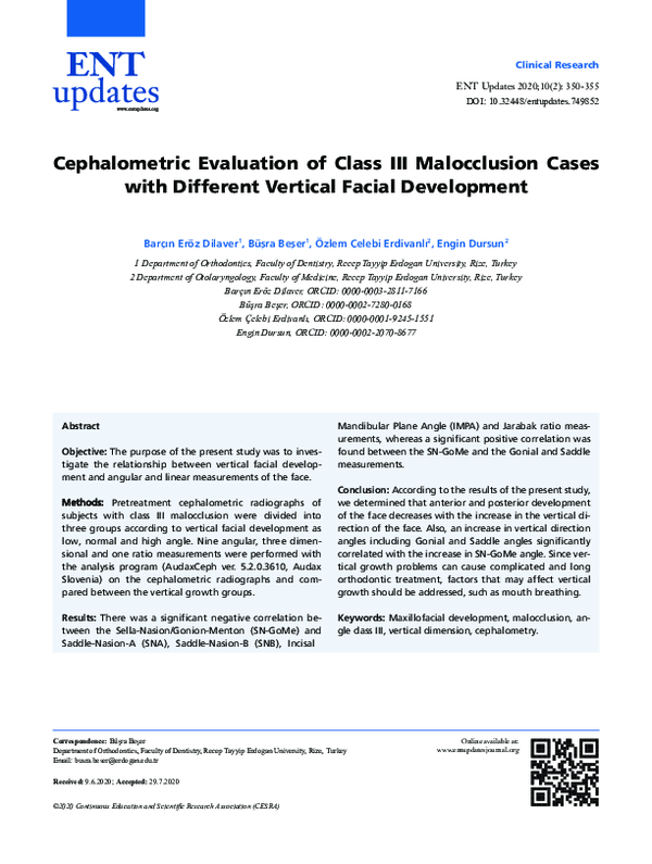 (PDF) Cephalometric evaluation of skeletal class III cases with ...