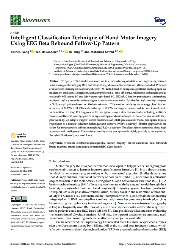 (PDF) Intelligent Classification Technique of Hand Motor Imagery Using EEG Beta Rebound Follow ...