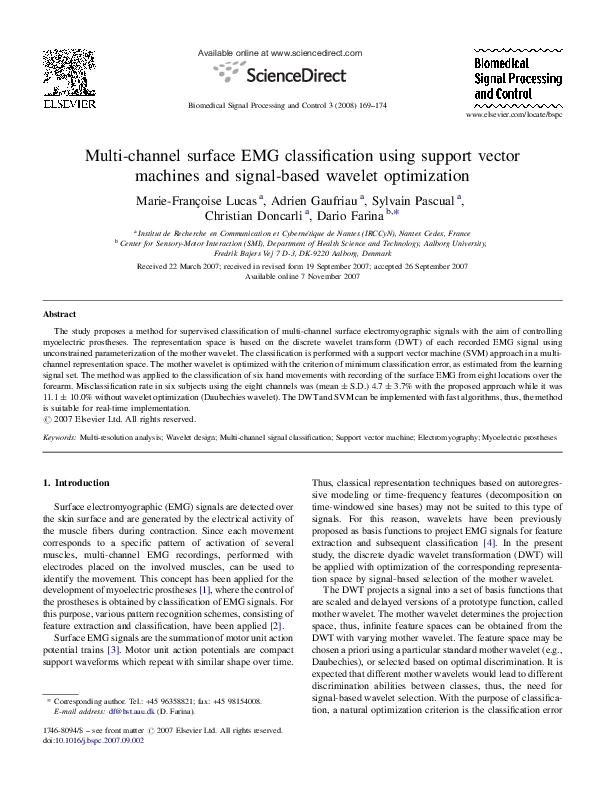 (PDF) Multi-channel surface EMG classification using support vector machines and signal-based ...